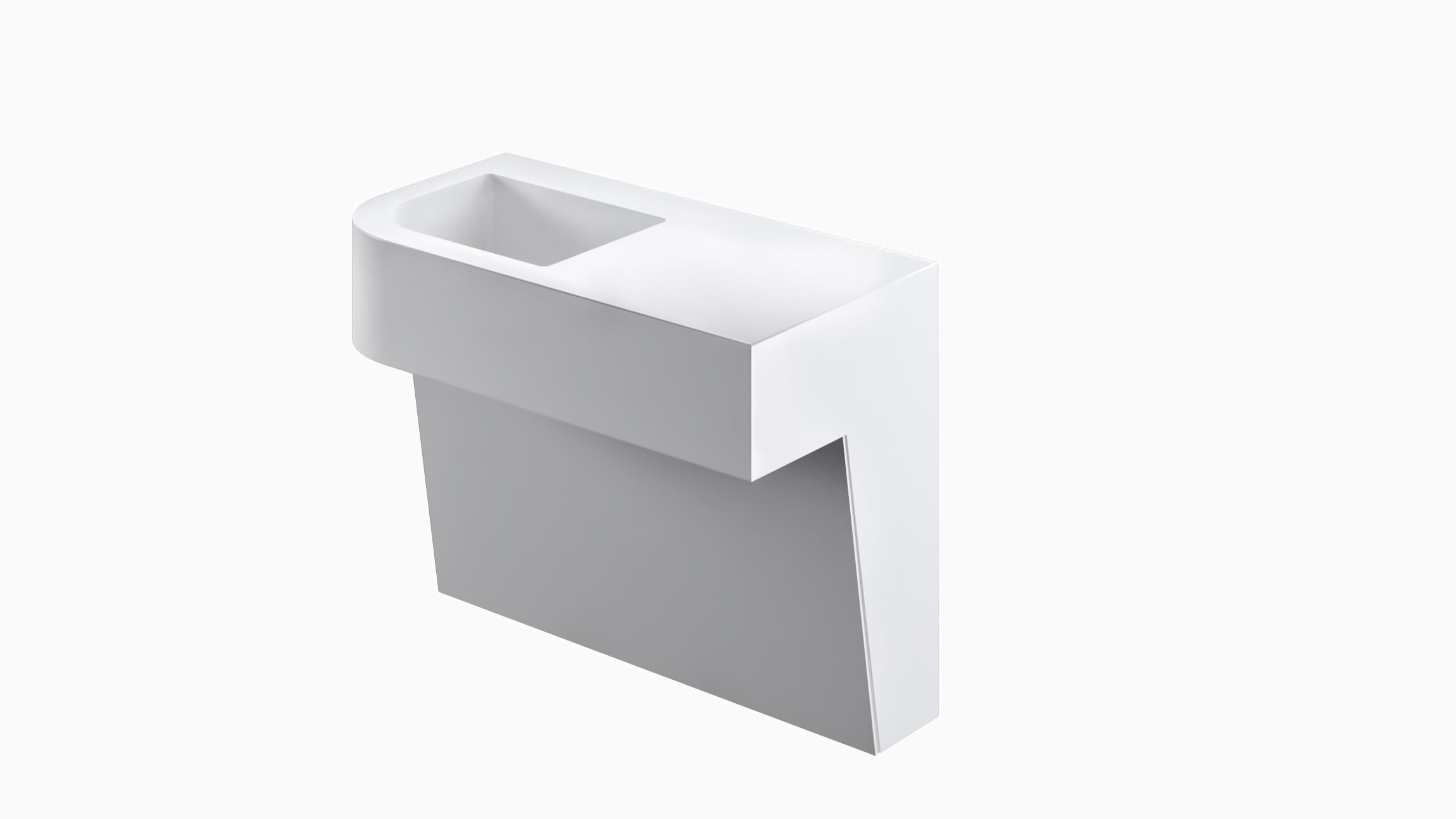 Kurvo Sink Module - Left Curve - Futrus® Solid Surface Solutions