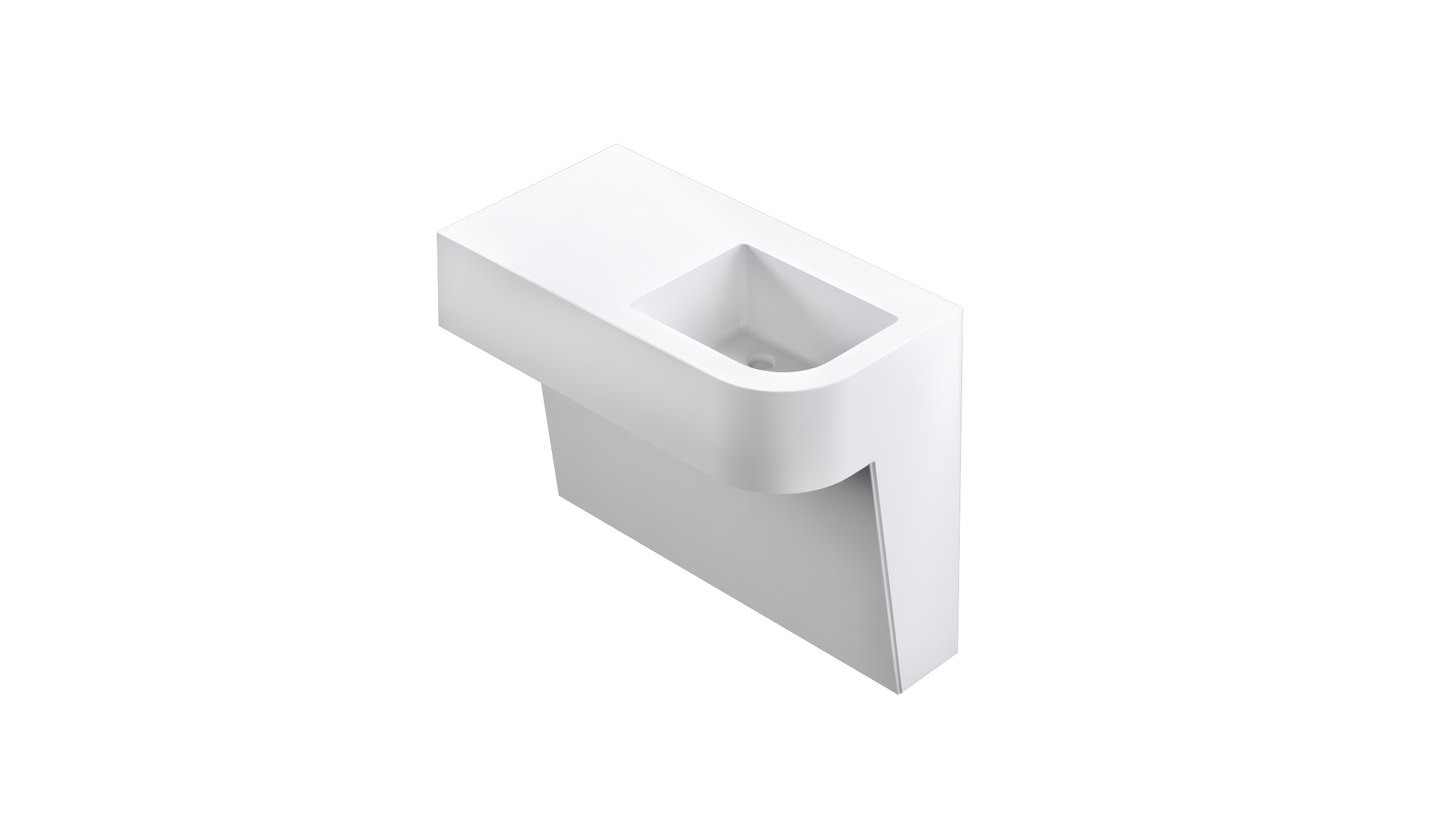Kurvo Sink Module - Right Curve - Futrus® Solid Surface Solutions