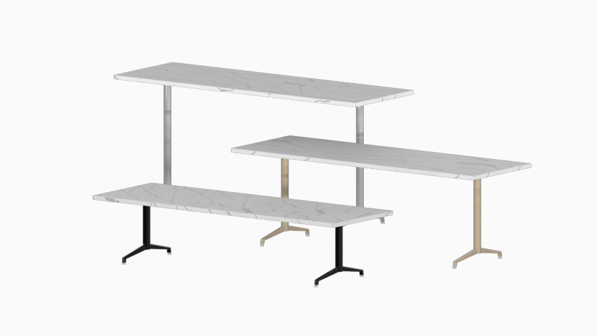 Rectangle Smaart-Stone Table with T-Base - Futrus® Solid Surface Solutions