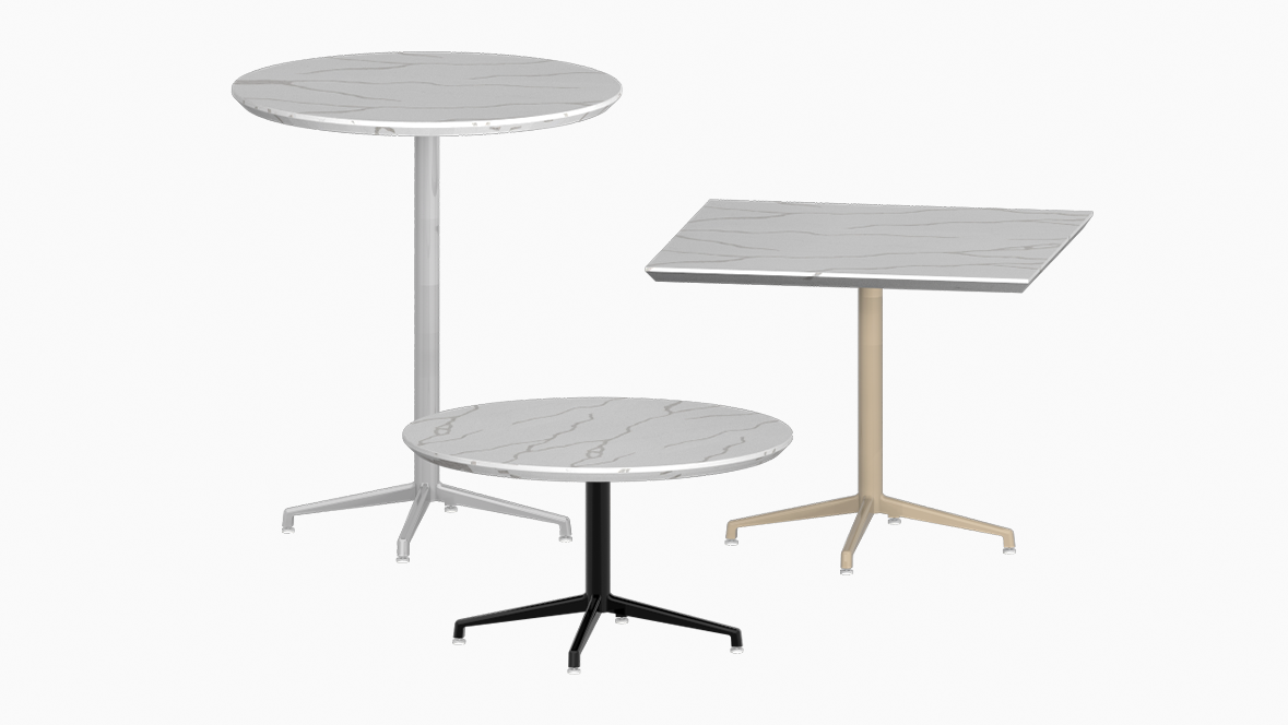 Square Smaart-Stone Table with X Base - Futrus® Solid Surface Solutions