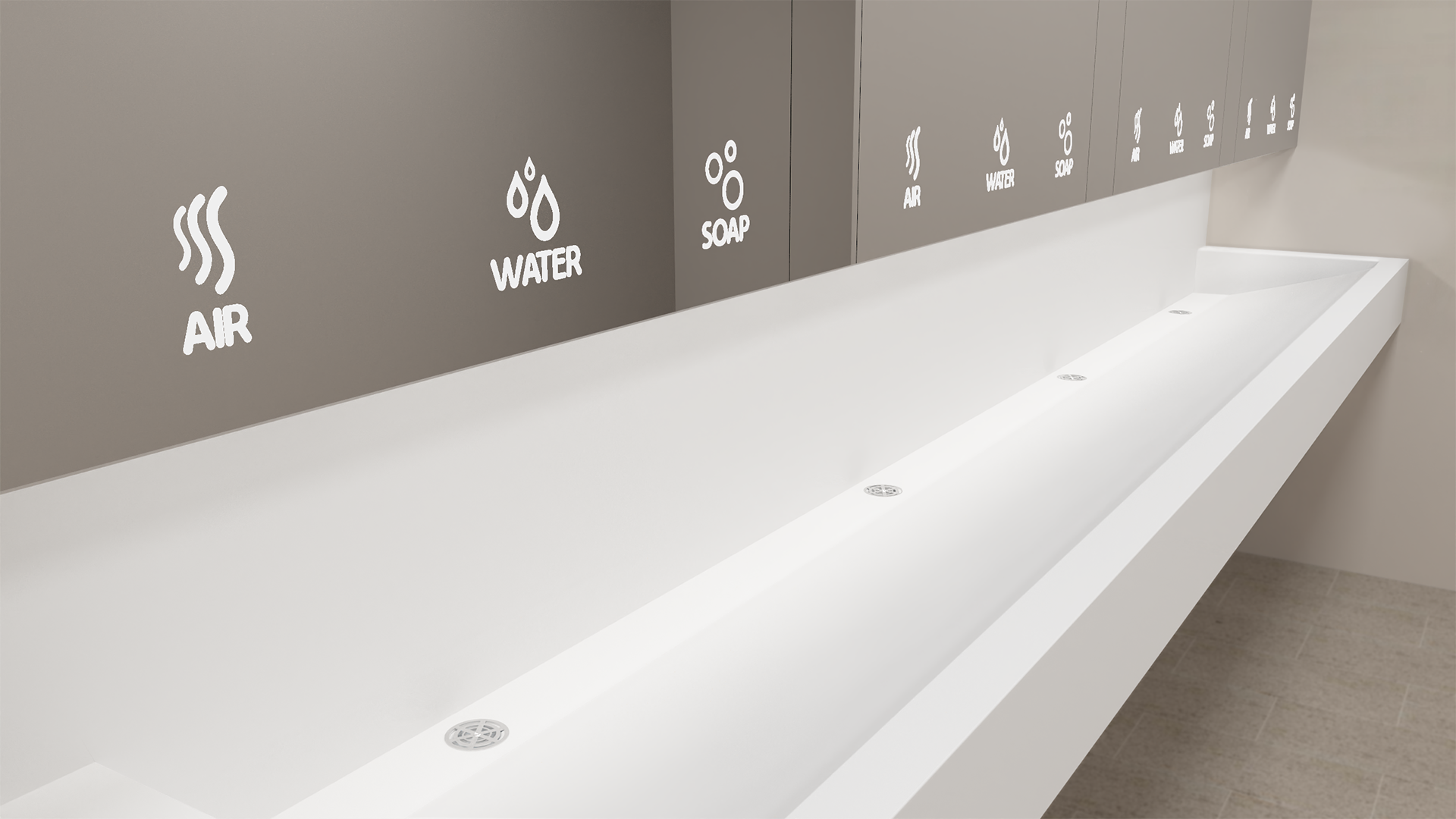 SkyDEK Trough Sink - Futrus® Solid Surface Solutions