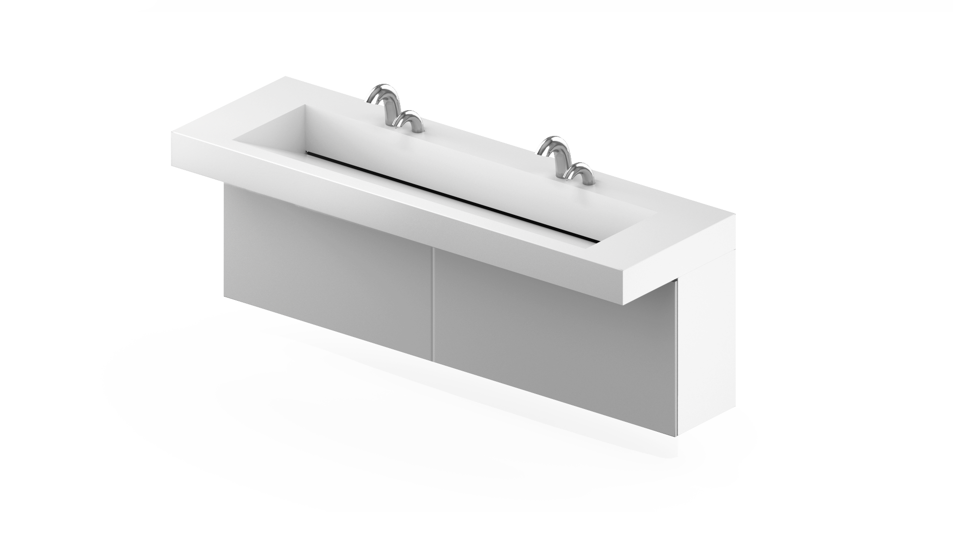 AquaLINE Trough Sink Module - Futrus® Solid Surface Solutions
