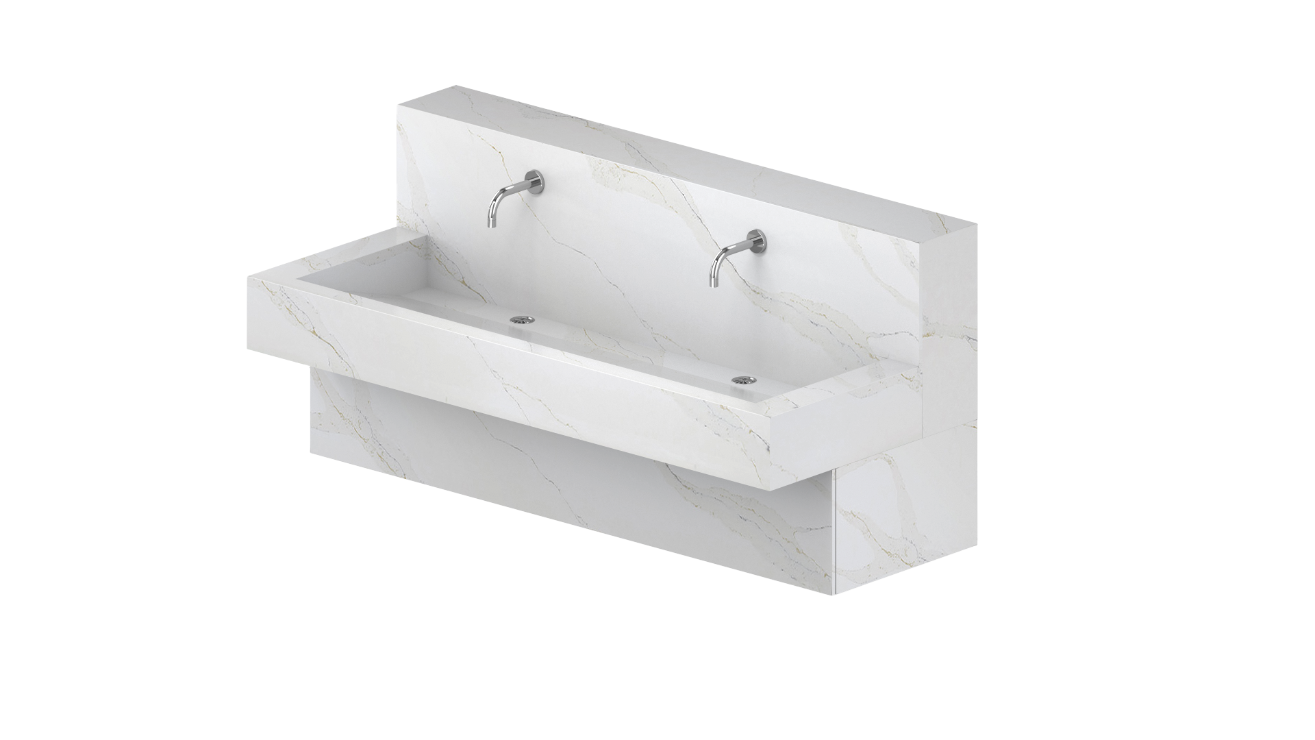 SkyDEK Quartz Trough Sink Module - Futrus® Solid Surface Solutions